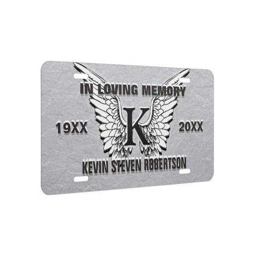 Monogram Memorial License License Plate | Zazzle
