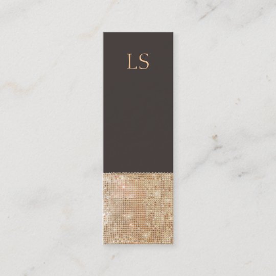Monogram Mini Gold Sequin Business Card | Zazzle.com