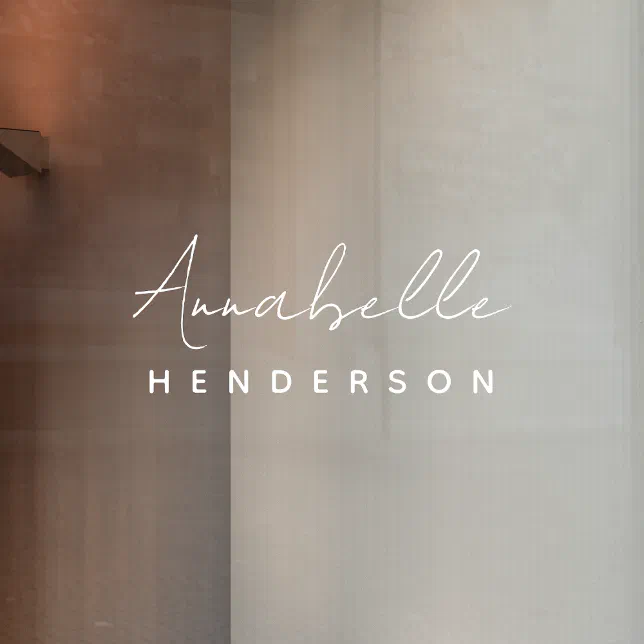 Monogram | Minimalist Modern Stylish Nameplate Window Cling | Zazzle