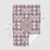 Monogram | Mocha Gulf Clubs Pattern Golf Towel | Zazzle