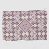 Monogram | Mocha Gulf Clubs Pattern Golf Towel | Zazzle