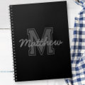 Monogram Modern Boy Preppy Back-To-School Homework Notebook | Zazzle