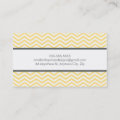 MONOGRAM modern chevron pattern pale yellow grey Business Card | Zazzle