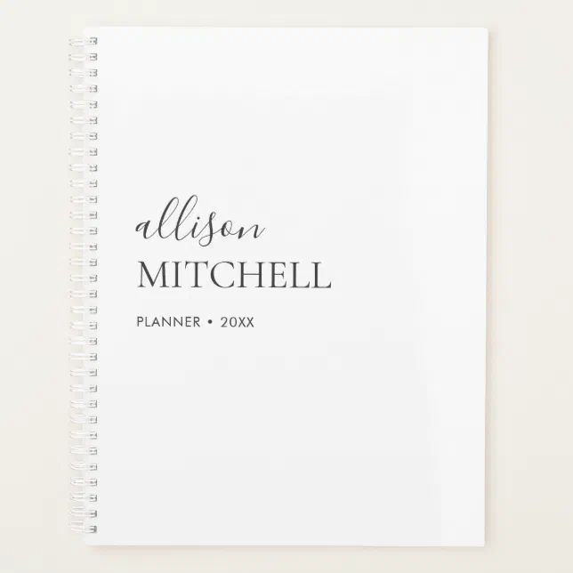 Monogram Modern Chic Script Calligraphy Planner | Zazzle