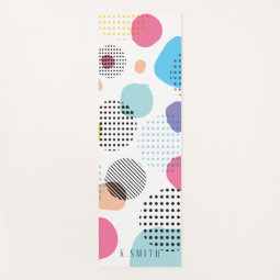 Monogram Modern Geometric Circular Pattern Yoga Mat | Zazzle