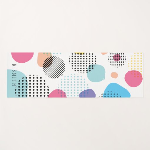 Monogram Modern Geometric Circular Pattern Yoga Mat | Zazzle