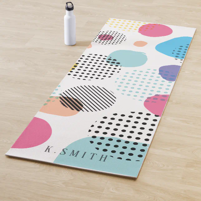 Monogram Modern Geometric Circular Pattern Yoga Mat | Zazzle