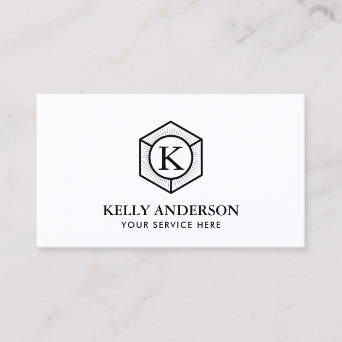 Monogram Modern Hexagon Logo Minimalist Business Card | Zazzle.com