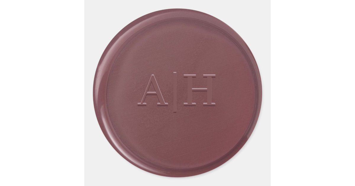 Monogram Mulberry Wax Seal Sticker | Zazzle