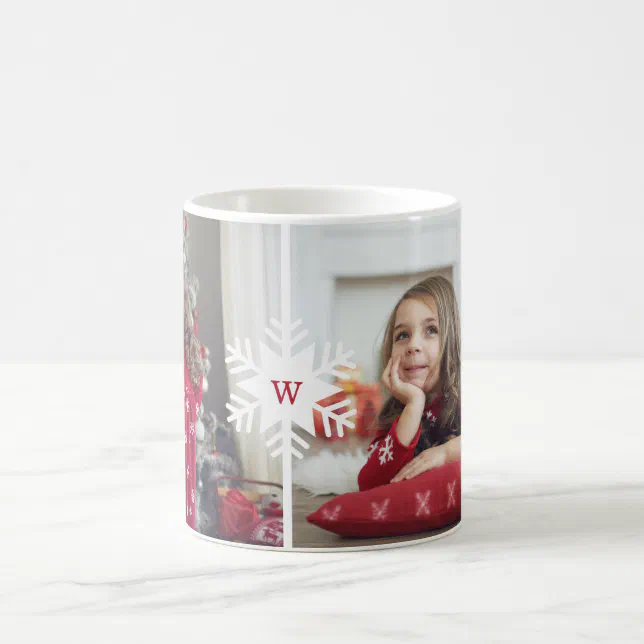 Monogram Multiple Photo Collage Photo Layout Coffee Mug | Zazzle