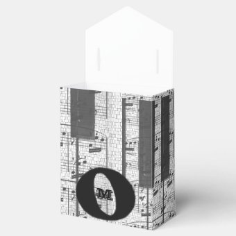 Monogram Music Notes Party Favor Box | Zazzle