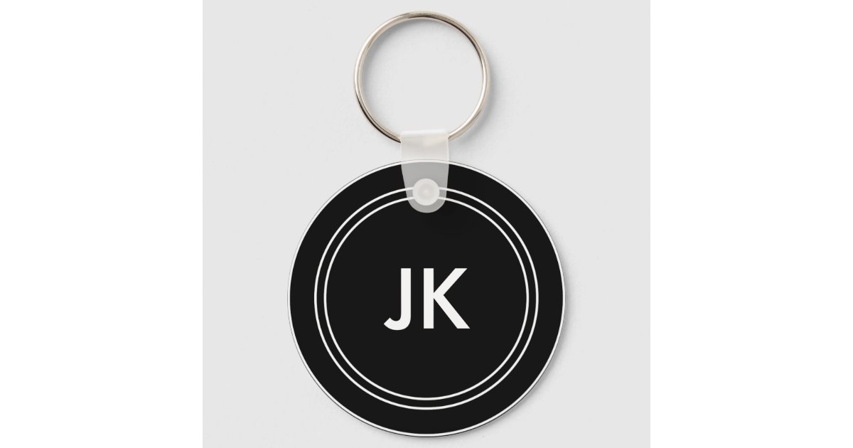 Monogram Name Initials Keychain | Zazzle