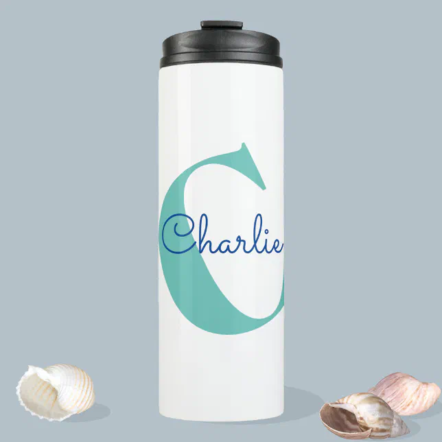 Monogram Name Modern Typography Thermal Tumbler | Zazzle