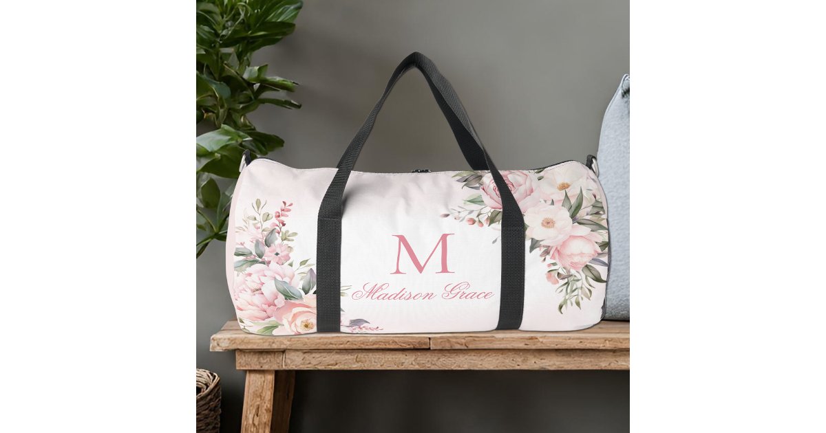 Monogram Name Personalized Custom Duffle Bag | Zazzle
