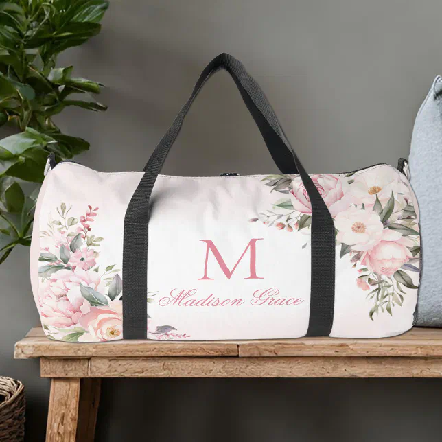 Monogram Name Personalized Custom Duffle Bag | Zazzle