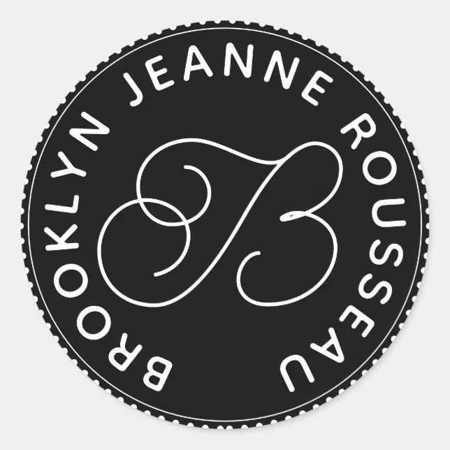 Monogram Name Script Initial Name Envelope Seals | Zazzle