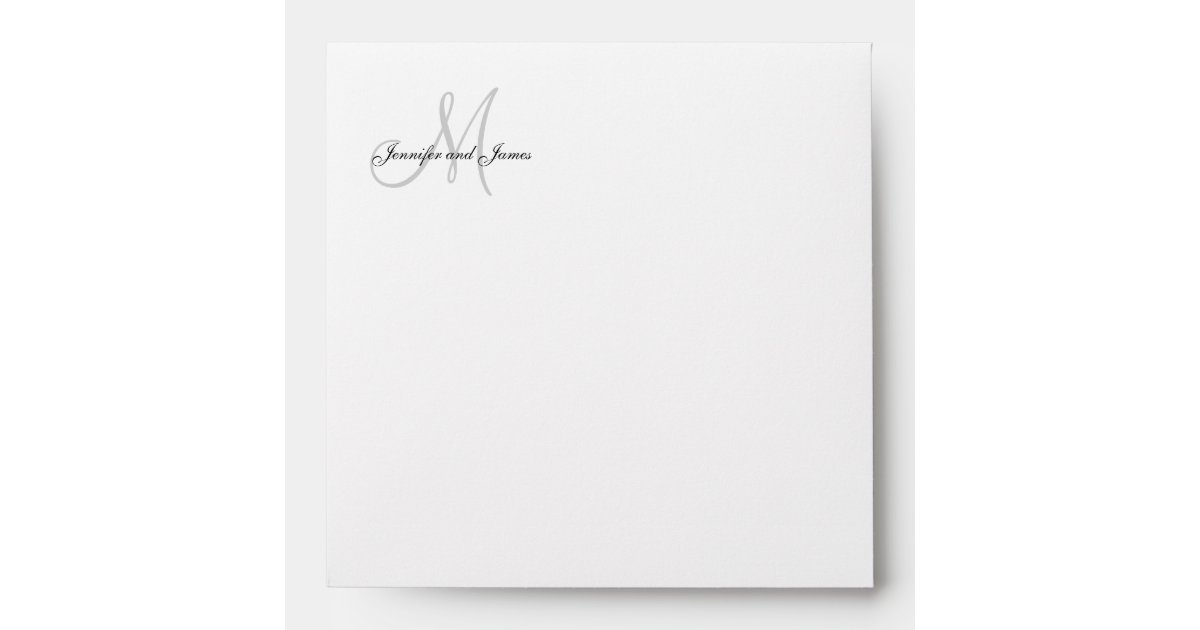 Monogram Names Date Wedding Invitation Envelope | Zazzle