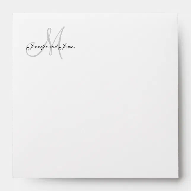 Monogram Names Date Wedding Invitation Envelope | Zazzle