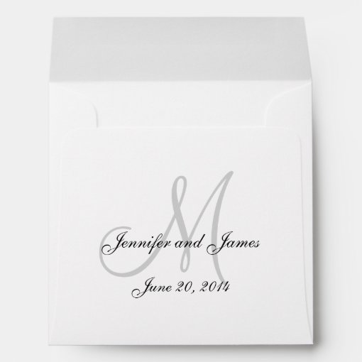 Monogram Names Date Wedding Invitation Envelope | Zazzle