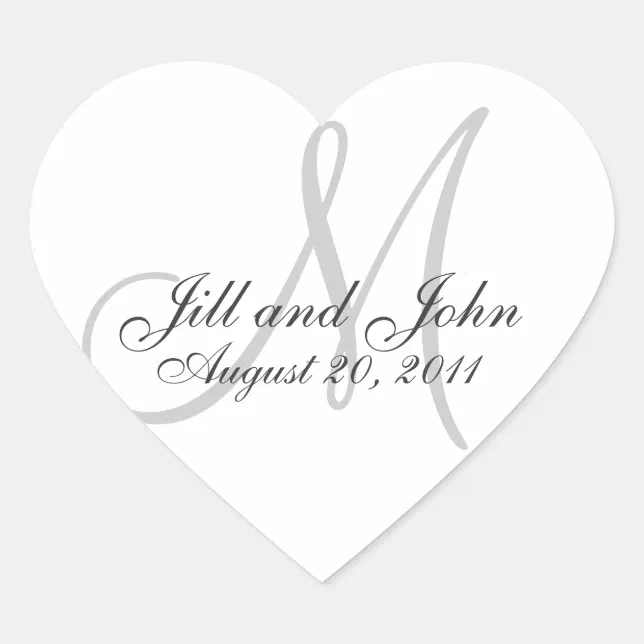 Monogram Names Date Wedding Seal Stickers | Zazzle