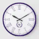 Monogram Navy Blue Classic Wall Clock | Zazzle