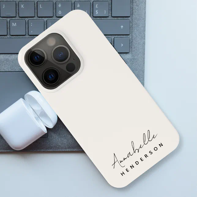 Monogram Neutral | Modern Minimalist Stylish Case-Mate iPhone Case | Zazzle