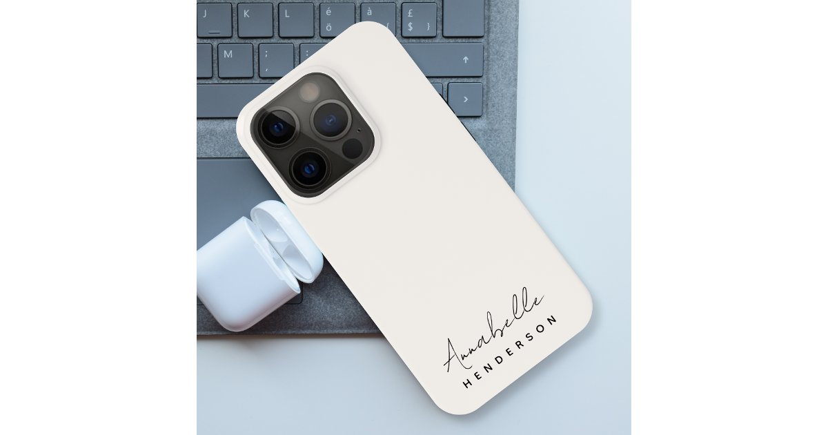 Monogram Neutral | Modern Minimalist Stylish Case-Mate iPhone Case | Zazzle