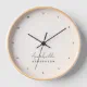 Monogram Neutral | Modern Minimalist Stylish Clock | Zazzle