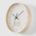 Monogram Neutral | Modern Minimalist Stylish Clock | Zazzle