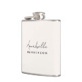 Monogram Neutral | Modern Minimalist Stylish Flask | Zazzle