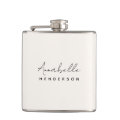 Monogram Neutral | Modern Minimalist Stylish Flask | Zazzle