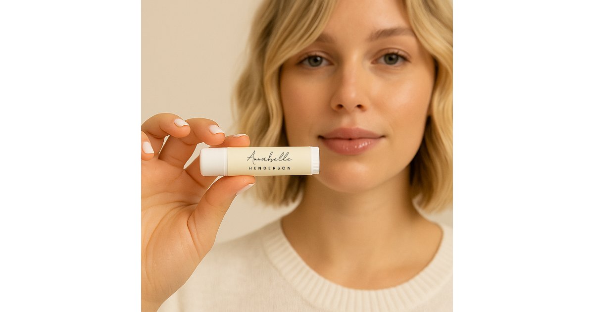 Monogram Neutral | Modern Minimalist Stylish Lip Balm | Zazzle