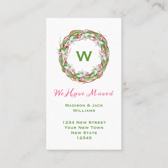 Monogram New Address | Moving Announcement | Zazzle