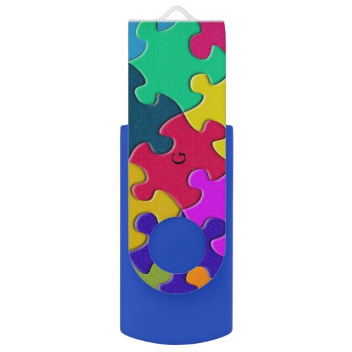 Monogram Novelty Puzzle USB Swivel Flash Drive | Zazzle