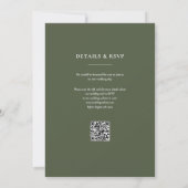 Monogram Olive Green QR Code Wedding Invitation | Zazzle