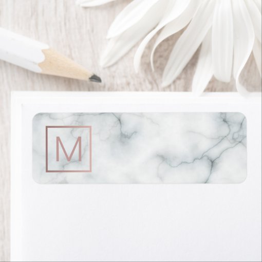 monogram on marble label | Zazzle