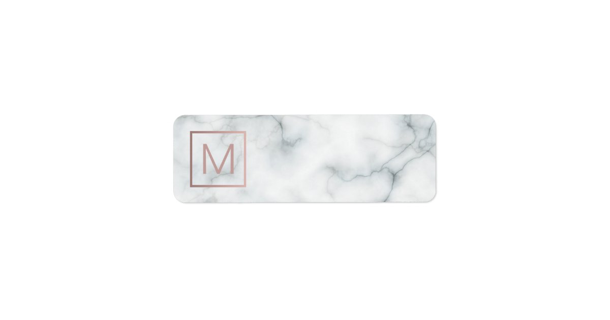 monogram on marble label | Zazzle