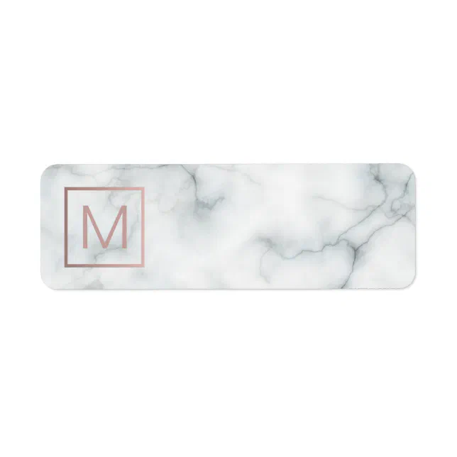monogram on marble label | Zazzle