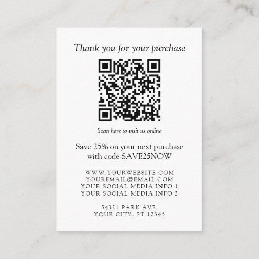 Monogram or Add Logo Business QR Code 4 Photos Enclosure Card | Zazzle