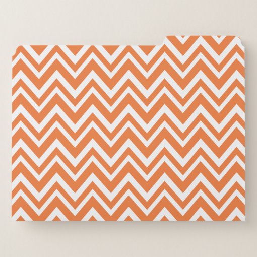 Monogram Orange Zigzag Pattern File Folder | Zazzle