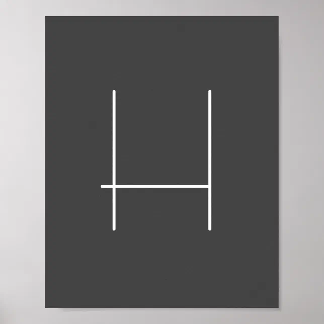 Monogram Own Name Initial Modern Minimalist Grey Poster | Zazzle