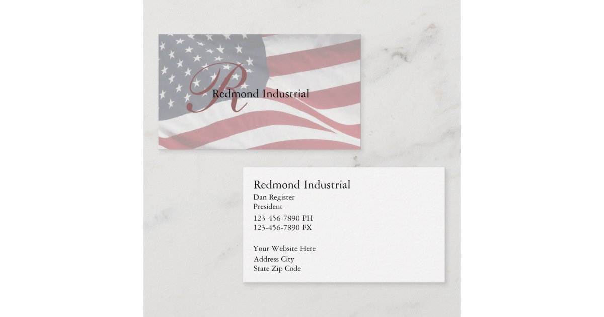 Monogram Patriotic Business Cards | Zazzle