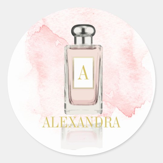 Monogram Perfume Bottle Elegant Classic Round Sticker | Zazzle.com