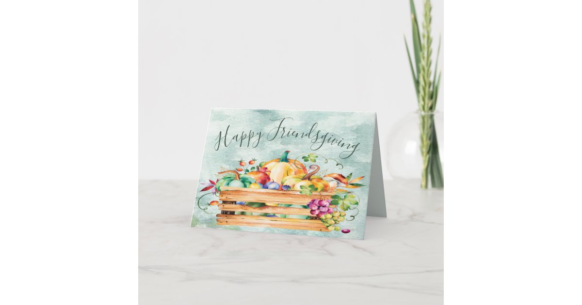 Monogram Personalized Happy Friendsgiving Fall Card | Zazzle