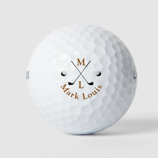 Monogram . personalized logo golf balls | Zazzle