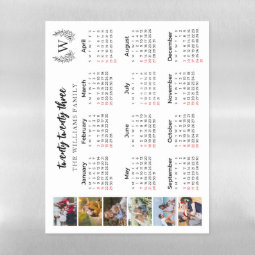 Monogram Photo Collage Typography 2023 Calendar Magnetic Dry Erase ...