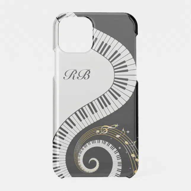 Monogram Piano Keys and Musical Notes Uncommon iPhone Case | Zazzle