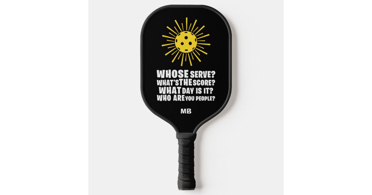Monogram Pickleball Funny Typography Pickleball Paddle | Zazzle