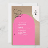 Monogram Pink Arch Floral Wedding Invitation | Zazzle