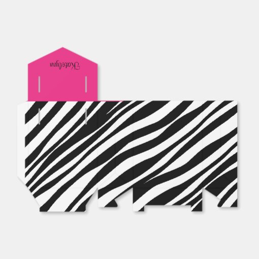 Monogram Pink & Black Zebra Print Favor Box | Zazzle